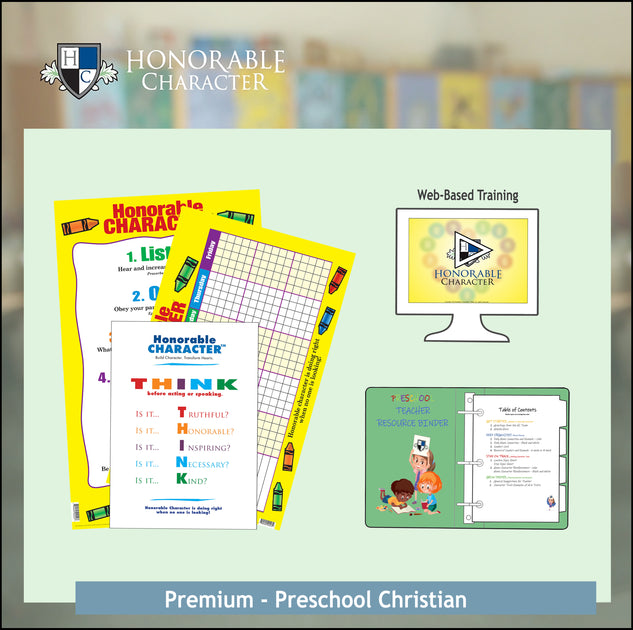 Preschool Christian Classroom Set | HONORABLE CHARACTER™
